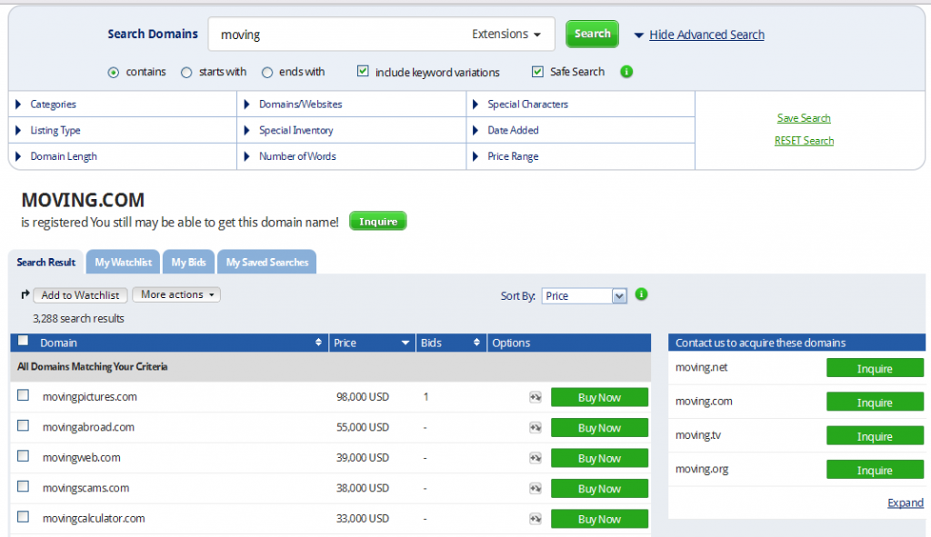 Sedo – Domain Tips